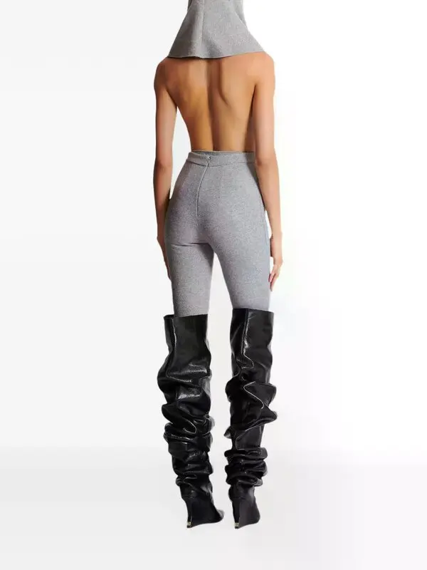 Balmain Draped Hooded Bodysuit - Grey