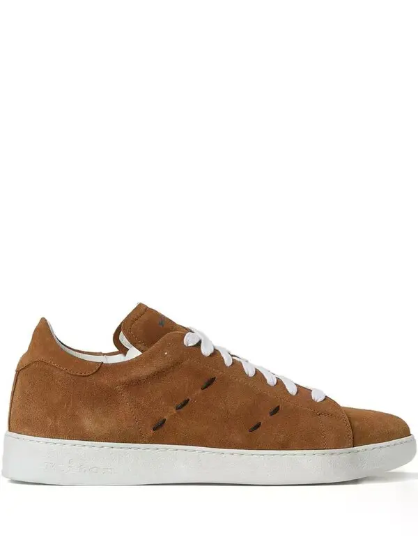 Kiton Stitched Calfskin Sneakers - Brown