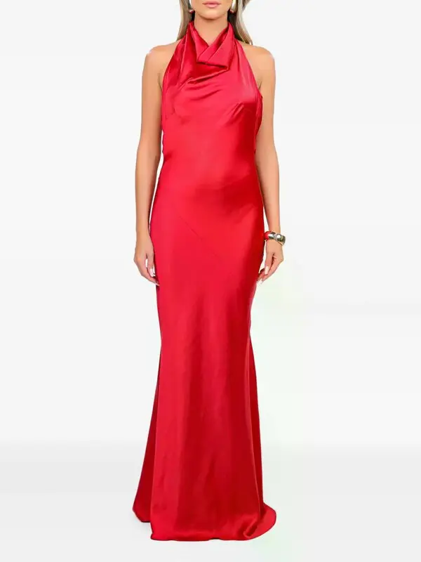 ROSERRY Halterneck Maxi Dress - Red