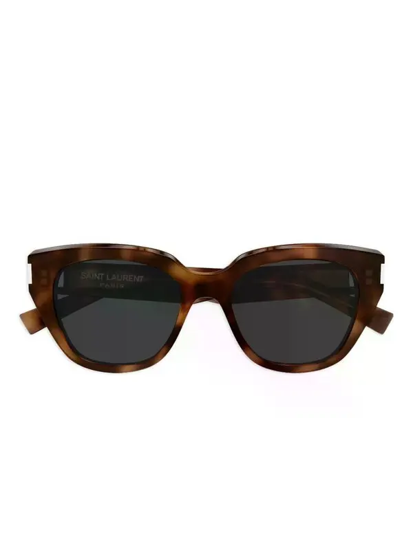 Saint Laurent Geometric Frame Sunglasses - Brown