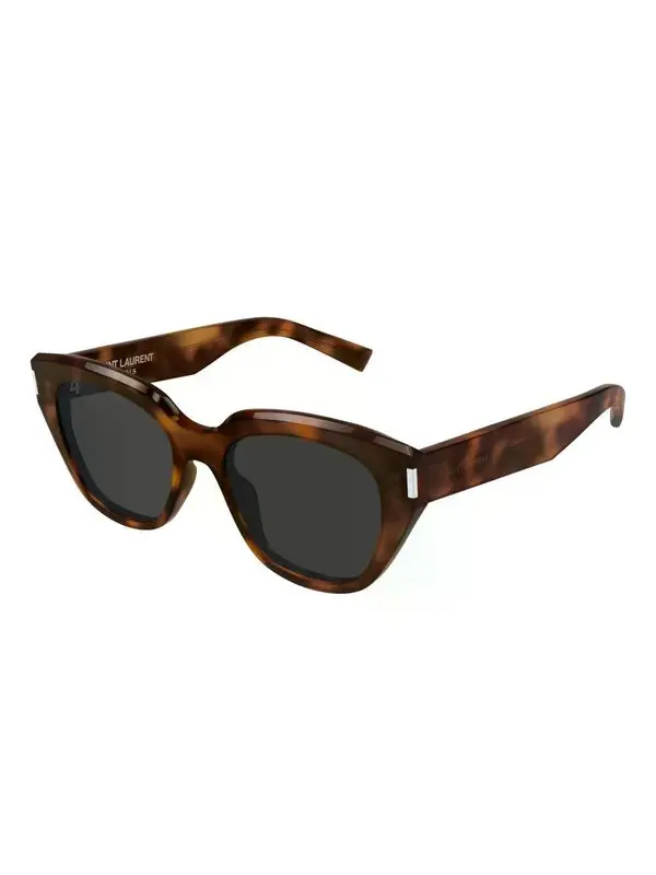 Saint Laurent Geometric Frame Sunglasses - Brown