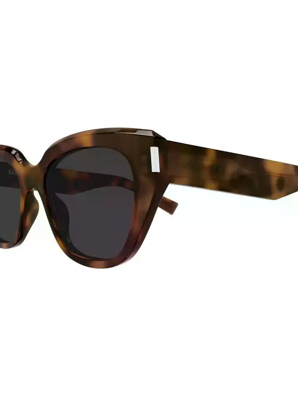 Saint Laurent Geometric Frame Sunglasses - Brown