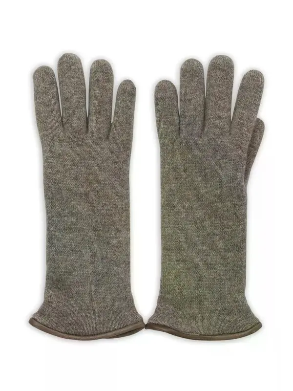 RESTELLI Cuffed Cashmere Gloves - Brown