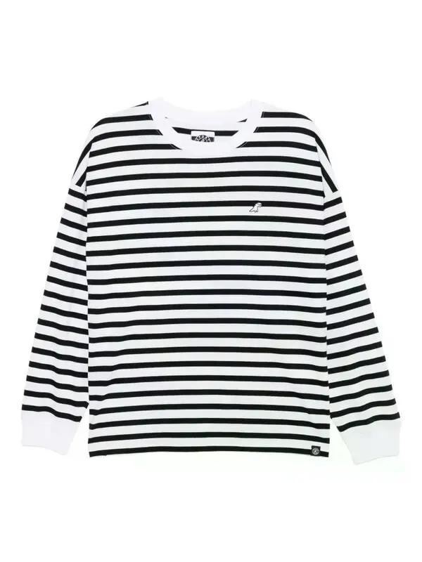 SPORT B. BY AGNÈS B. Dino-embroidered Striped T-shirt - Black