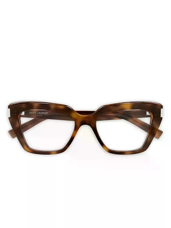 Saint Laurent Geometric Eyeglasses - Brown