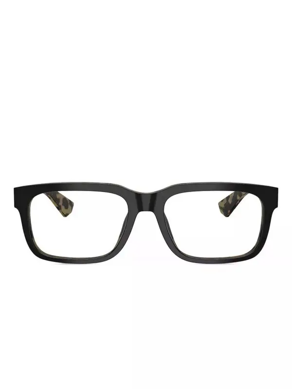 Dolce & Gabbana Square Leopard-print Glasses - Black