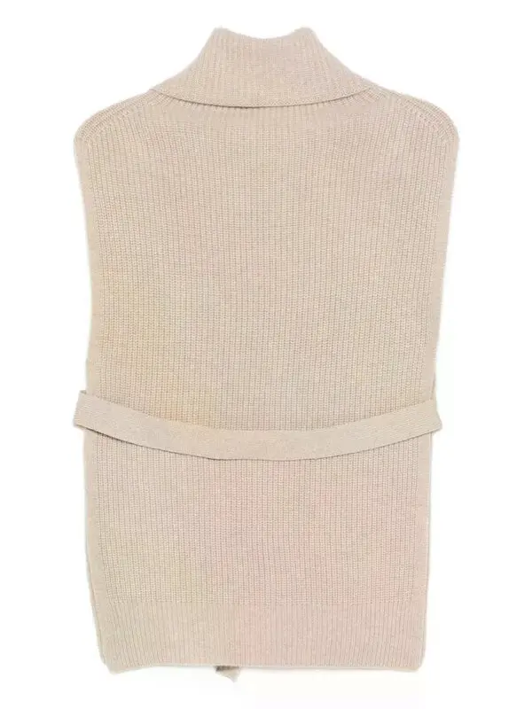 YVES SALOMON Roll-neck Belted Knitted Top