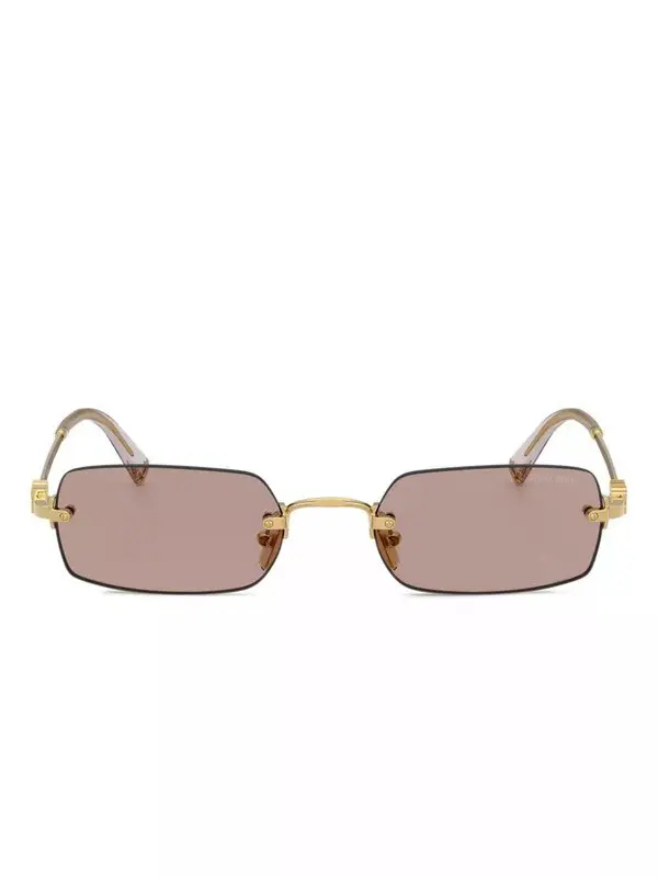 Miu Miu Rectangle-frame Sunglasses - Gold
