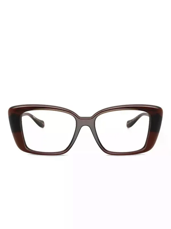 Versace Medusa-detail Square-frame Glasses - Brown