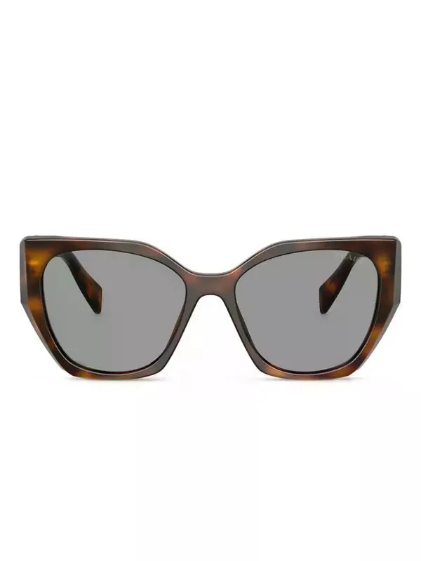 Prada Geometric-frame Sunglasses - Brown