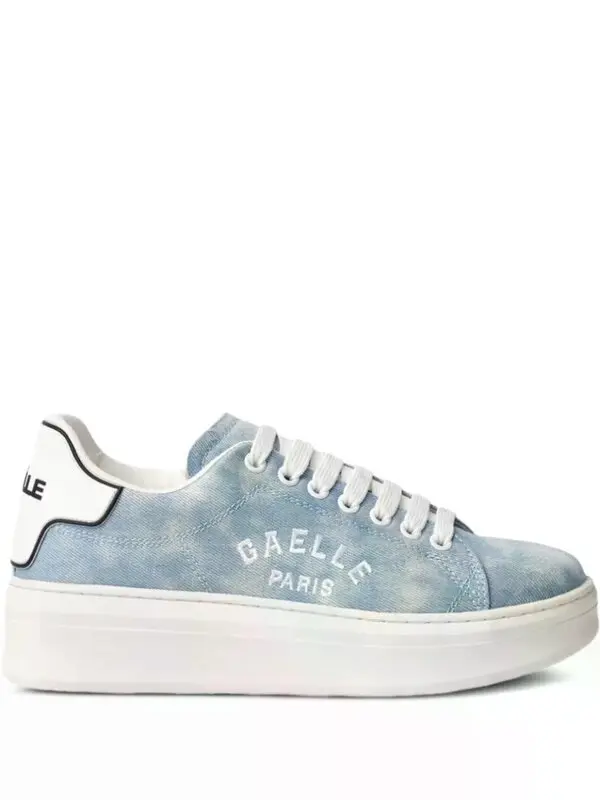 GAELLE Logo-embroidered Denim Sneakers