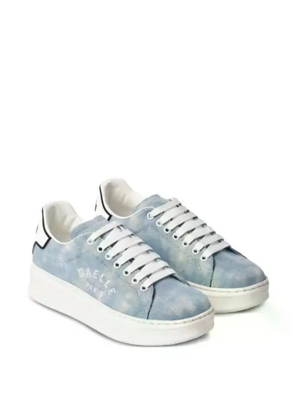 GAELLE Logo-embroidered Denim Sneakers