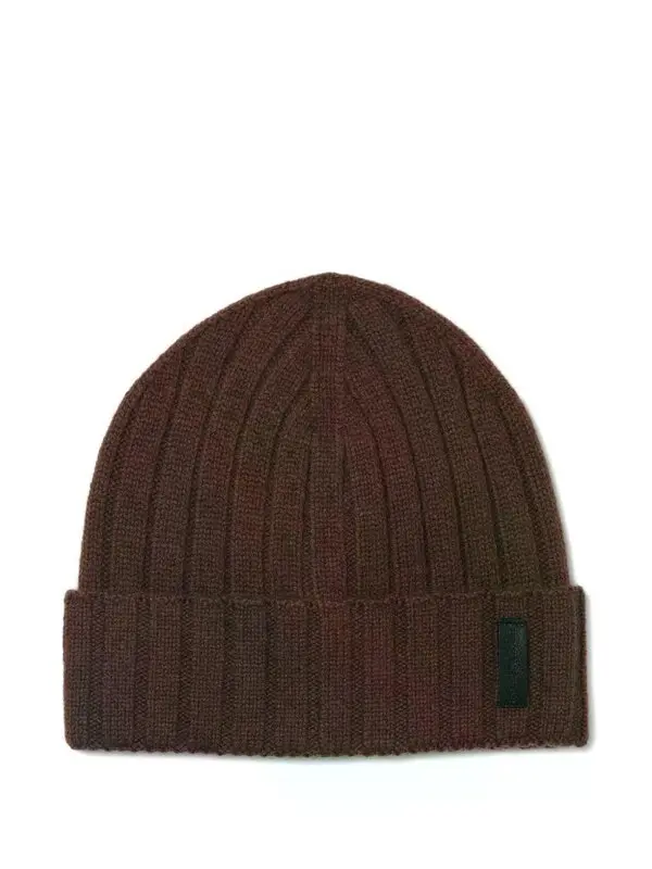 Emporio Armani Ribbed Beanie - Brown