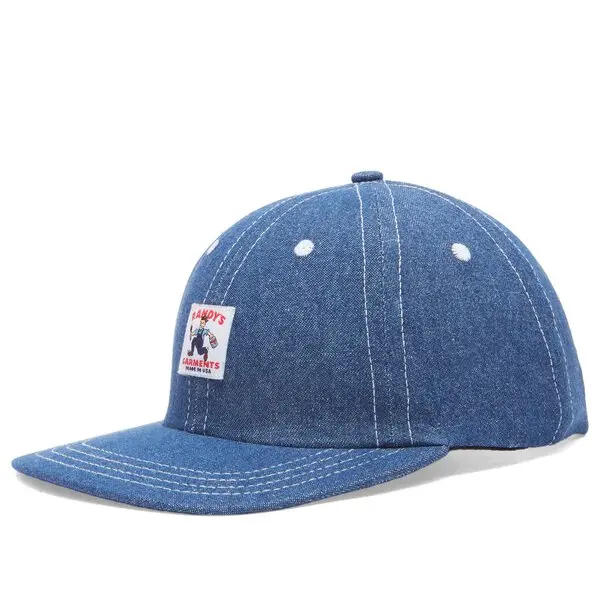 RANDY'S GARMENTS 5 Panel Logo Snapback Cap - Double Washed Denim