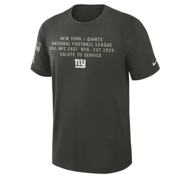 Nike New York Giants Salute To Service Slub Dri-fit Nfl T-shirt - Green