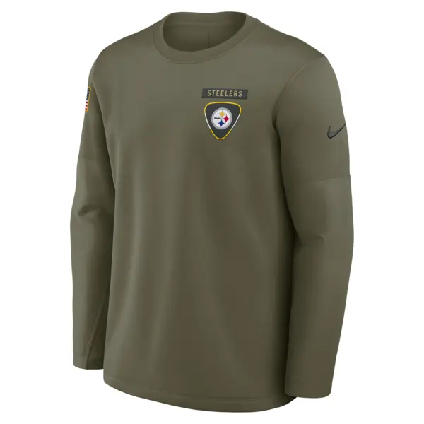 Nike Pittsburgh Steelers Salute To Service Sideline Nfl Pullover Crew - Brown