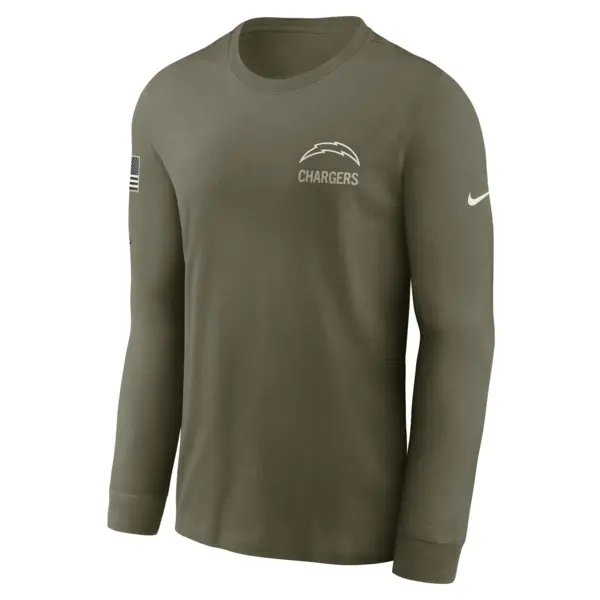 Nike Los Angeles Chargers Salute To Service Nfl Long-sleeve T-shirt - Brown