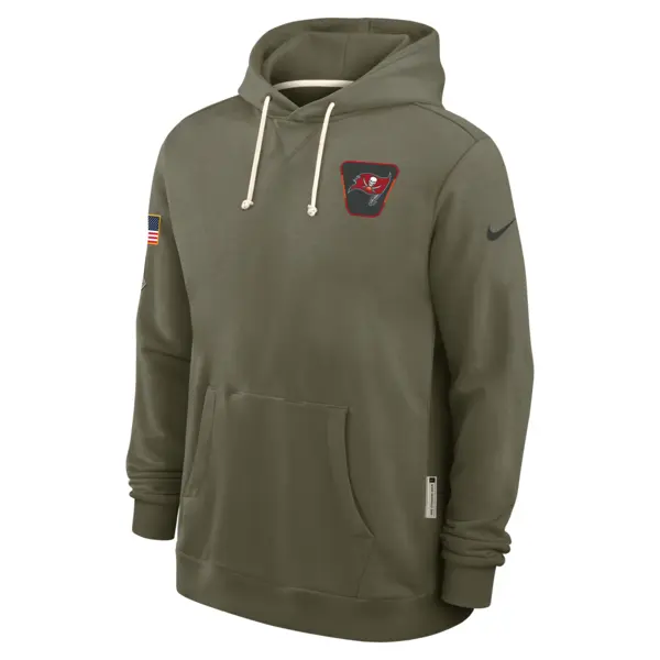 Nike Tampa Bay Buccaneers Salute To Service Sideline Dominant Force Dri-fit Nfl Pullover Hoodie - Brown