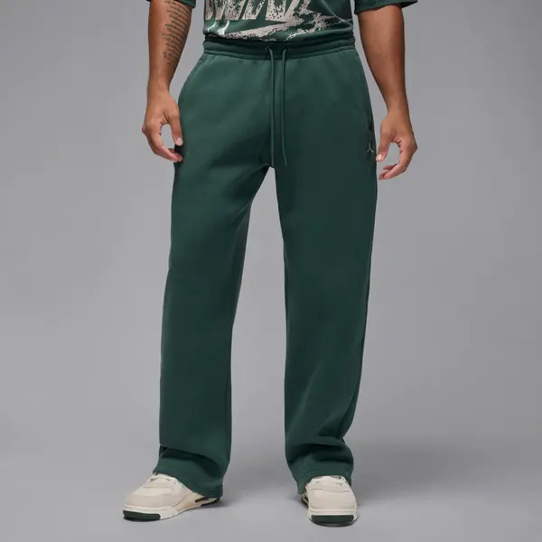 JORDAN Brooklyn Fleece Oversized Open-hem Pants - Green