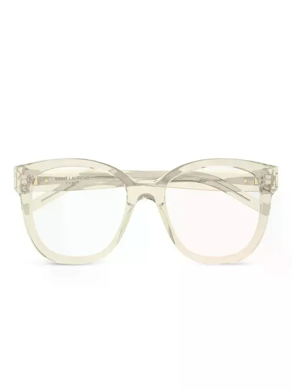 Saint Laurent Geometric Logo Glasses - Neutrals