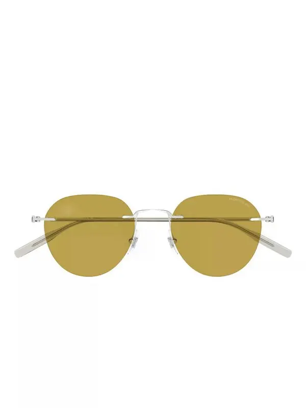Montblanc Round-frame Sunglasses - Silver