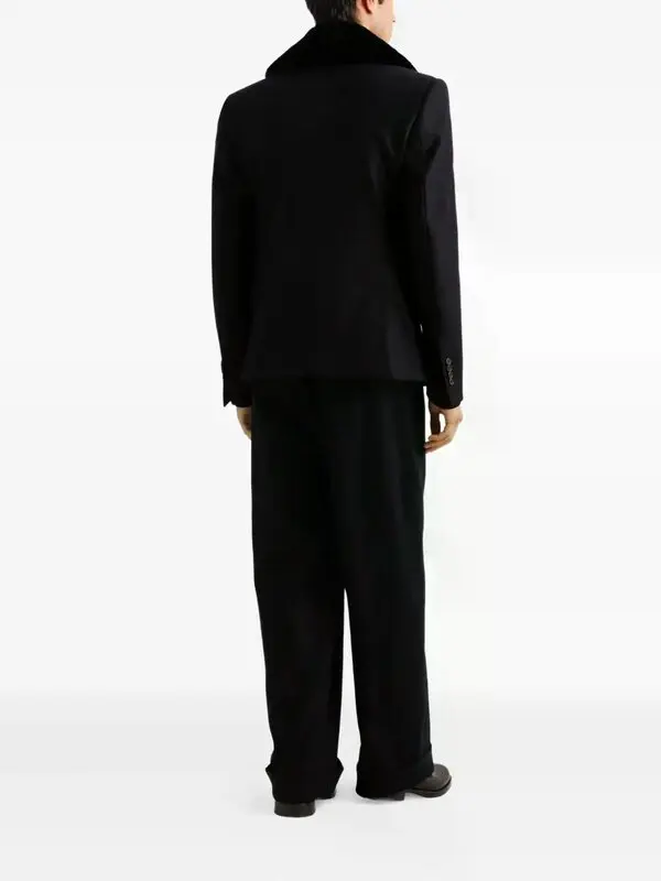 Dolce & Gabbana Faux-fur Collar Double-breasted Blazer