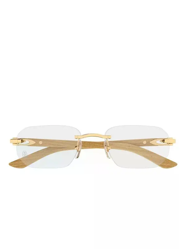 CARTIER Rectangle-frame Glasses - Neutrals