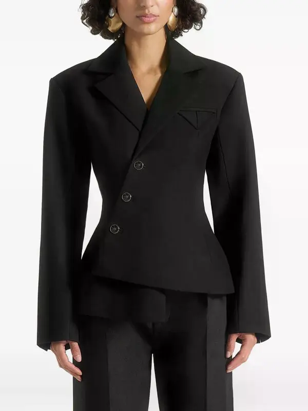 Manière De Voir Thalia Asymmetric Tailored Double Breasted Blazer - Black