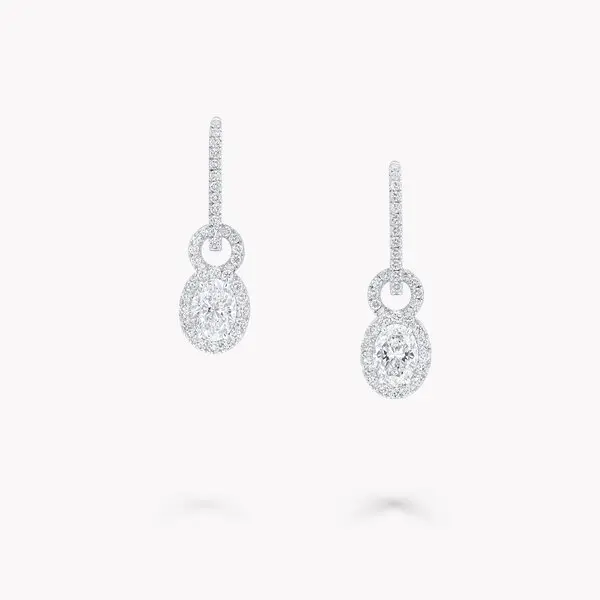 Graff Icon 8 Oval Diamond Earrings - White Gold