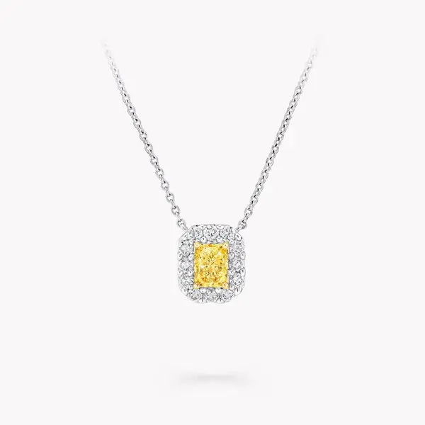 Graff Icon Radiant Cut Diamond Pendant - White Gold And Yellow Gold