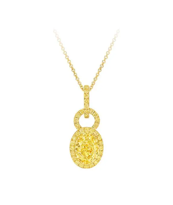Graff Icon 8 Oval Yellow Diamond Pendant - Yellow Gold