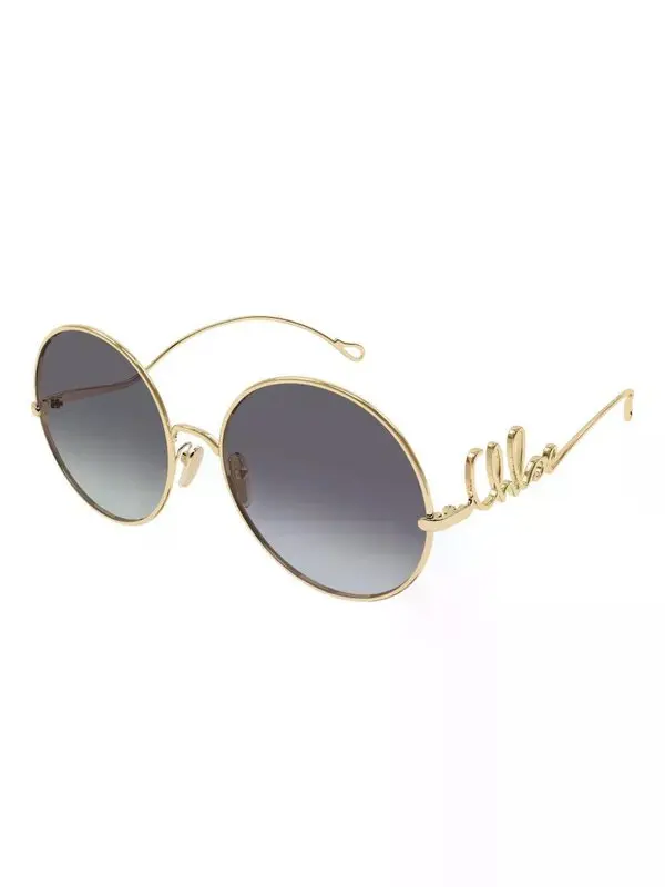 Chloé Logo-lettering Round-frame Sunglasses