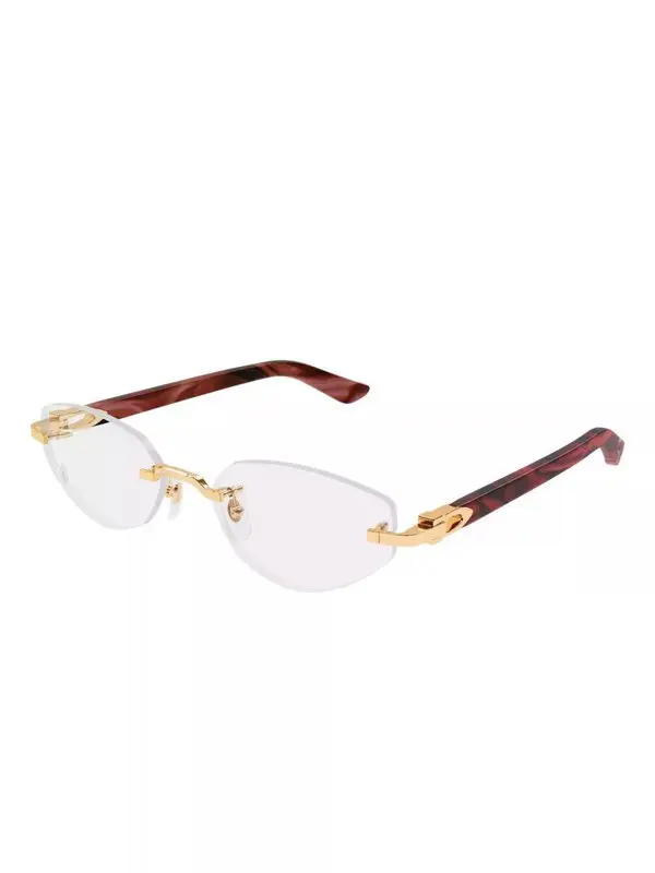 Cartier Geometric-frame Glasses - Brown