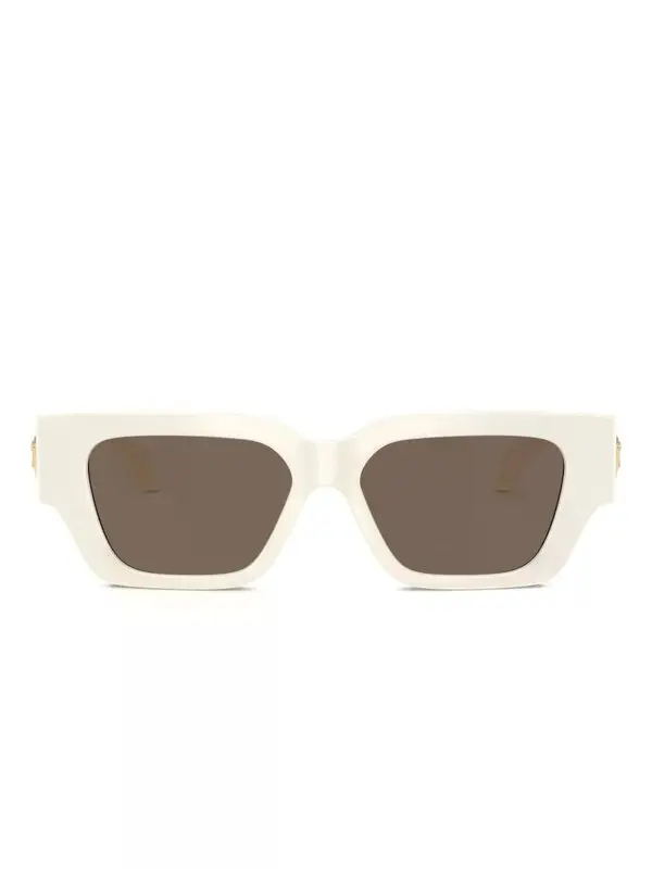Versace Medusa Detail Square Frame Sunglasses - Neutrals