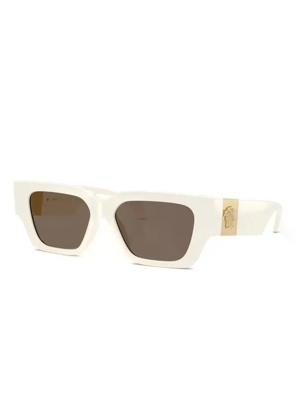 Versace Medusa Detail Square Frame Sunglasses - Neutrals