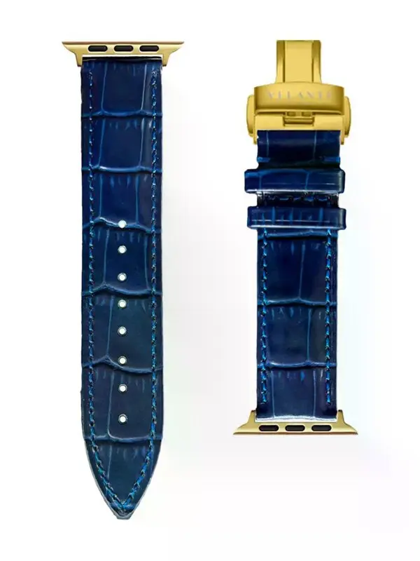 VELANTE Leather Watch Strap - Blue
