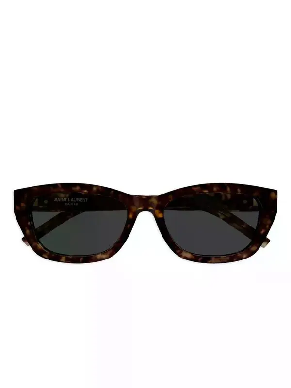 Saint Laurent Cat-eye Logo Sunglasses - Brown