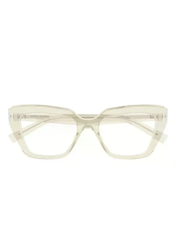 Saint Laurent Geometric Frame Eyeglasses - Neutrals
