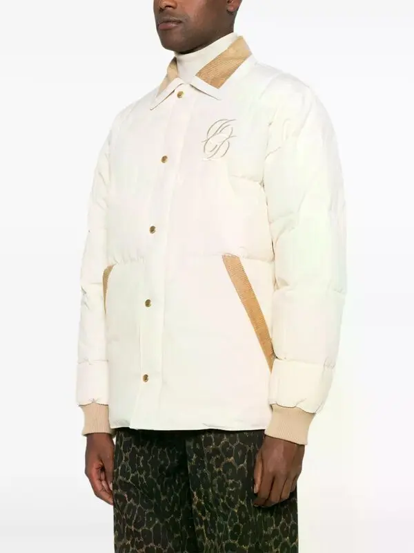 Drole De Monsieur Corduroy-trim Embroidered Jacket - White