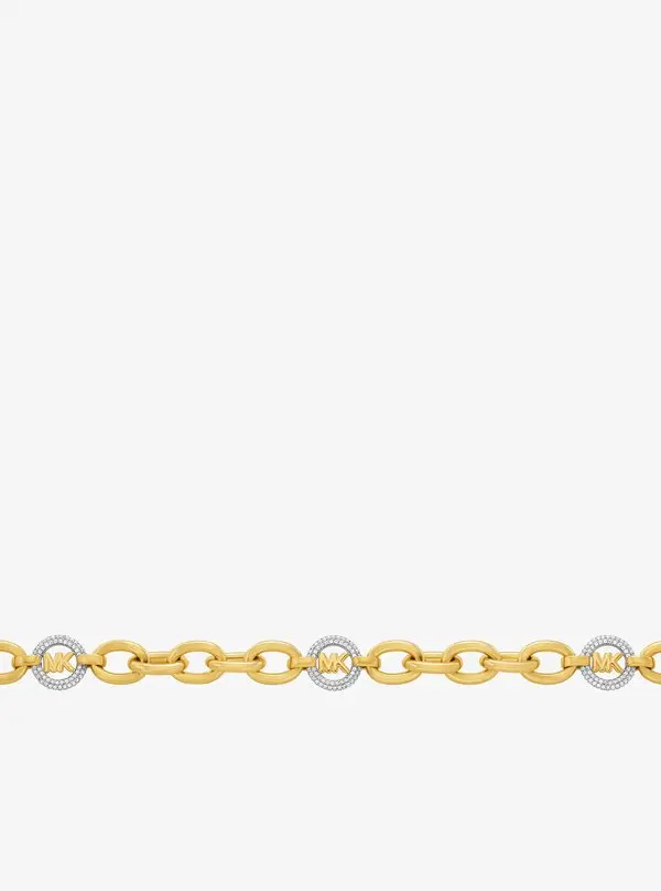 Michael Kors Pavé Mk Pop Charm Chain-link Necklace