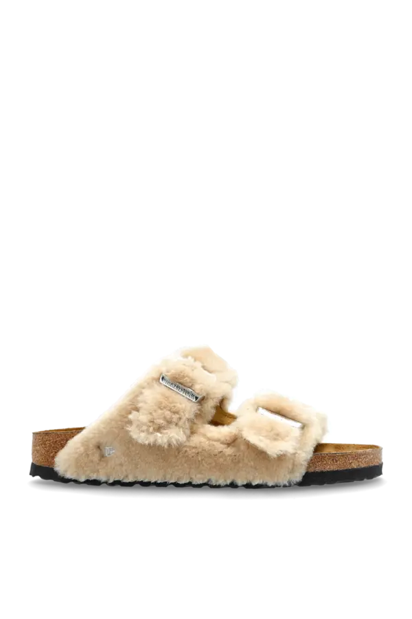 BIRKENSTOCK Arizona Shearling Logo Slides