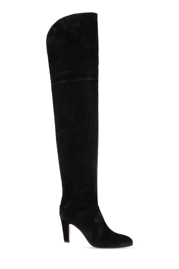 Chloé Leather Heeled Over-the-knee Boots - Black