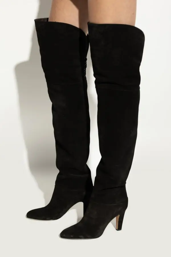 Chloé Leather Heeled Over-the-knee Boots - Black