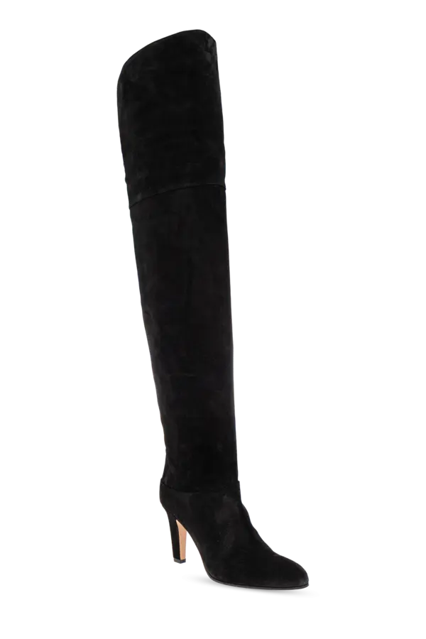 Chloé Leather Heeled Over-the-knee Boots - Black