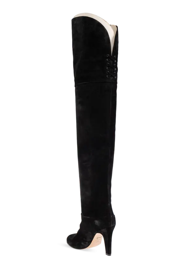 Chloé Leather Heeled Over-the-knee Boots - Black