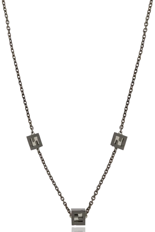 Fendi Logo Necklace - Grey