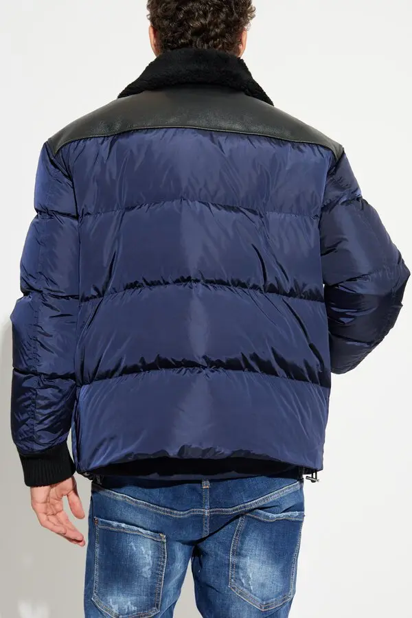 Dsquared2 Down Jacket With Faux Fur Collar - Navy Blue