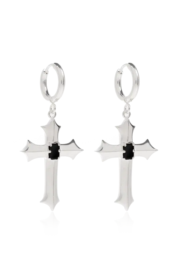 MISBHV Plated Brass Cross Earrings - Silver
