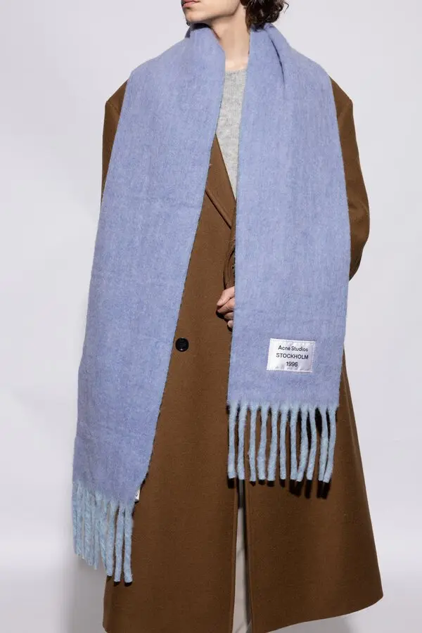 Acne Studios Scarf With Logo - Blue