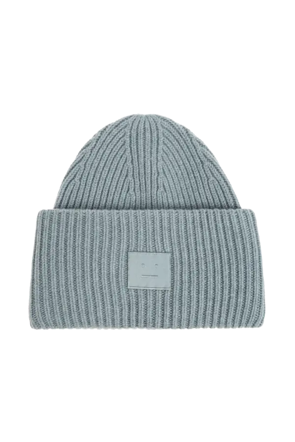 Acne Studios Wool Beanie With Logo - Blue